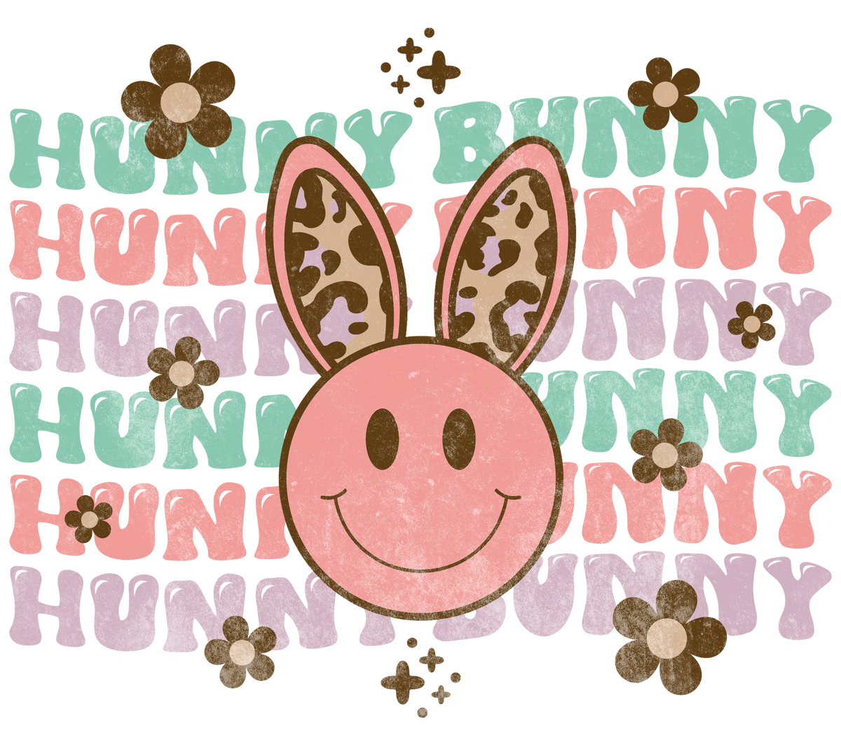 Smiley Face Hunny Bunny Transfer (Adult/Youth) Pinks Tee's & Things
